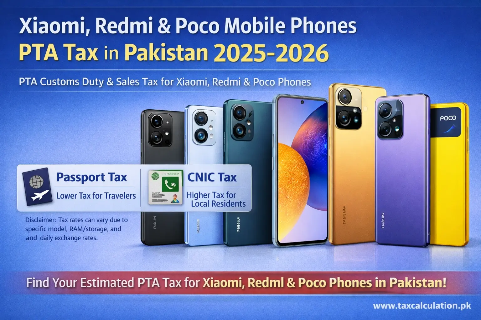 Xiaomi, Redmi & Poco Mobile Phones PTA Tax in Pakistan 2025-2026